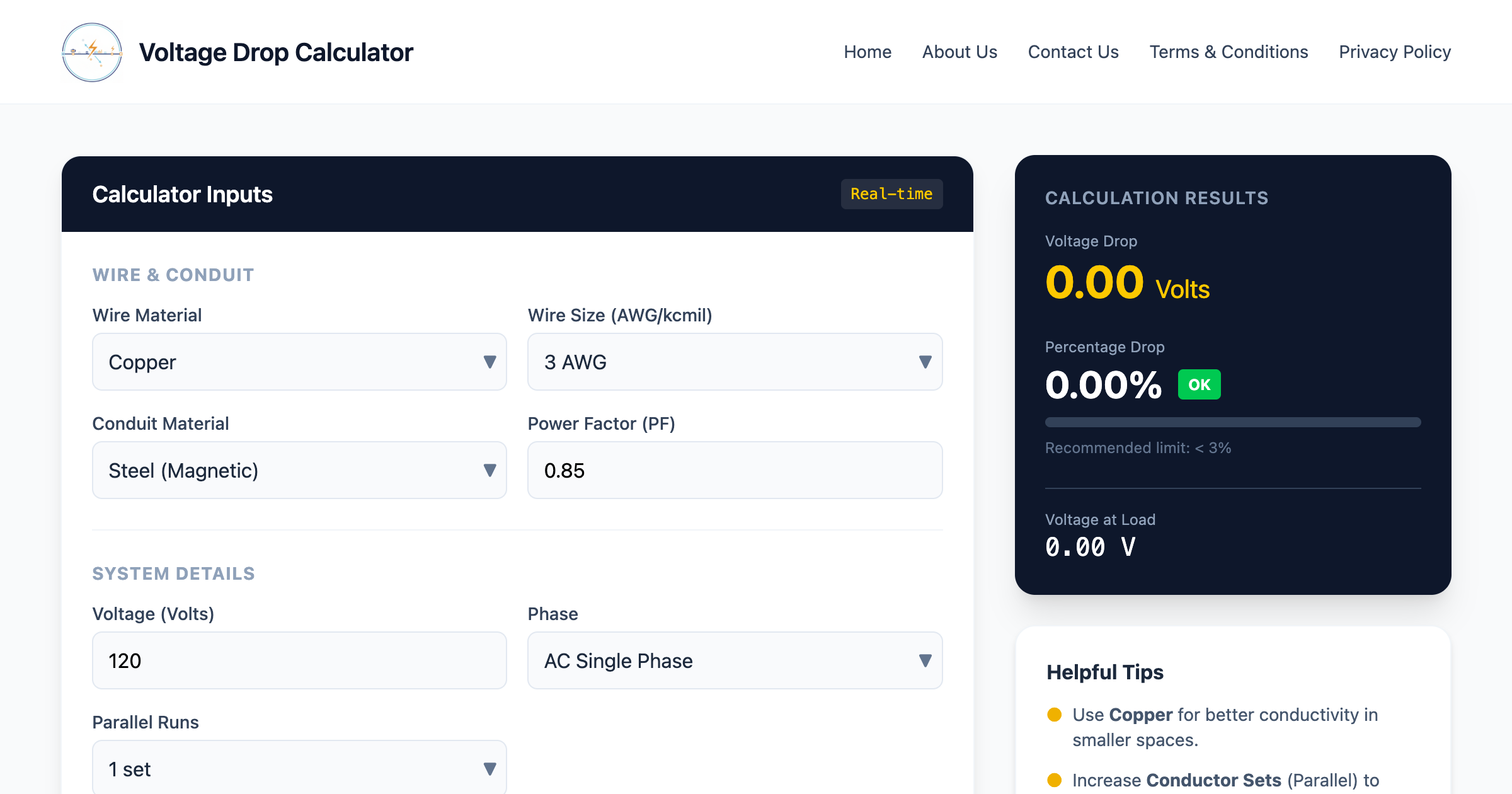 Voltage Drop Calculator